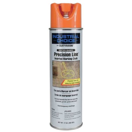 Rust-Oleum Inverted Marking Chalk Aerosol, 17 oz., APWA Orange, Water ...