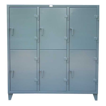 Strong Hold Wardrobe Locker, 74 in W, 24 in D, 78 in H, (2) Tier, (3 ...