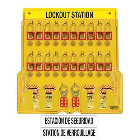Master Lock Lockout Station, Filled, Ylw, Keyed Diff 1484BP410ES | Zoro