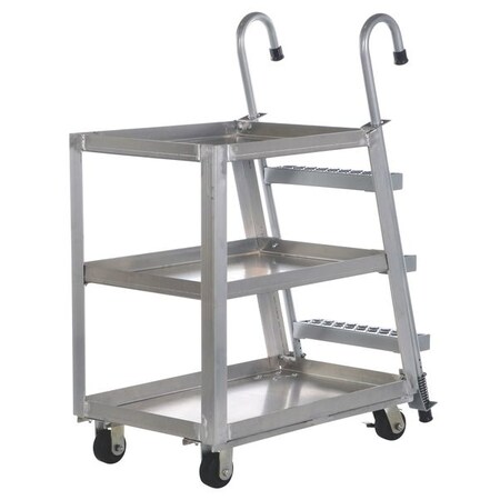 Zoro Select Aluminum Stock Picking Ladder Cart 1000 lb. Capacity, 40"L ...