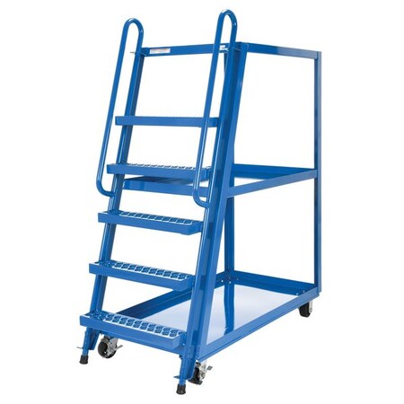 Zoro Select Steel Stock Picking Ladder Cart 1000 lb. Capacity, 56-1/8"L ...