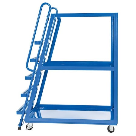 Zoro Select Steel Stock Picking Ladder Cart 1000 lb. Capacity, 56-1/8"L ...
