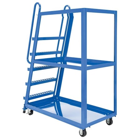 Zoro Select Steel Stock Picking Ladder Cart 1000 lb. Capacity, 56-1/8"L ...