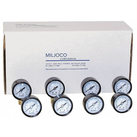 Miljoco Pressure Gauge Variety Pack, 1 1/2 In PGCP-15VP | Zoro