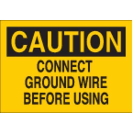 Brady Caution Sign, 10 in Height, 14 in Width, Fiberglass, Rectangle ...