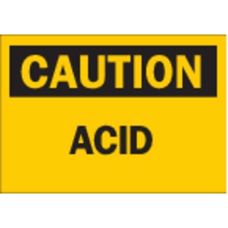 Brady Caution Sign, 10 in Height, 14 in Width, Polyester, Rectangle ...