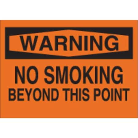 Brady Warning No Smoking Sign, 10" Height, 14" Width, Fiberglass ...