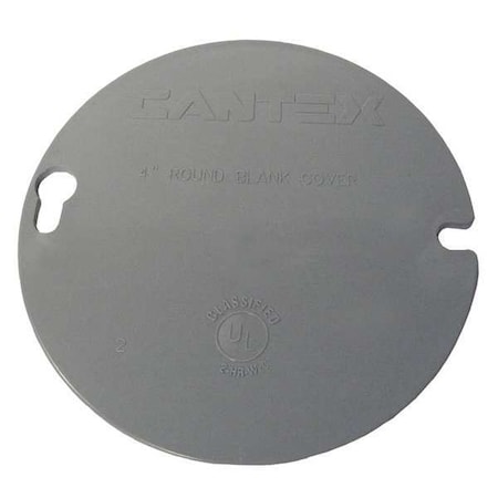 Cantex Box Cover, Round Box Type, 1 Gang, PVC, Blank Cover Type EZYKLR ...
