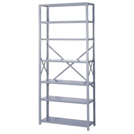 Lyon Metal Shelving Unit, 12"D x 36"W x 84"H, 7 Shelves, Steel DD8030SX ...