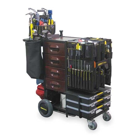 Mobile Shop Complete PM Cart with Vise & Complete Tool Bag, No Drill MS ...