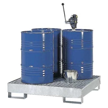 Denios Drum Spill Containment Platform, 55 gal Spill Capacity, 4 Drum ...