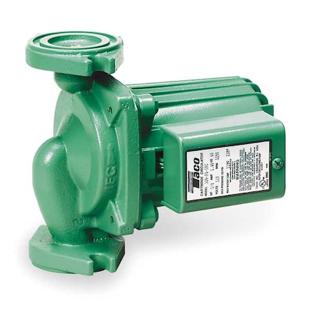 Taco HVAC Circulating Pump, 1/8 hp, 115V, 1 Phase, Flange Connection ...