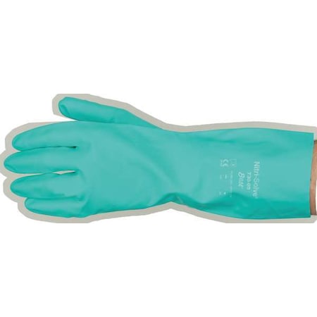 Showa Chemical Resistant Gloves, Nitrile, 15 mil, 13 in L, Flock Lining ...