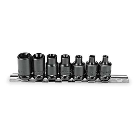 Proto 3/8" Drive Impact Socket Set, Torx, 7 pcs J72132 | Zoro