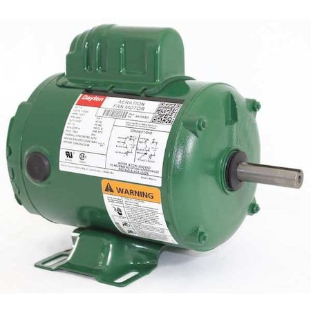 Dayton Aeration Fan Motor, Capacitor-Start, 1/2 HP, 115/230V AC, 3,450 ...