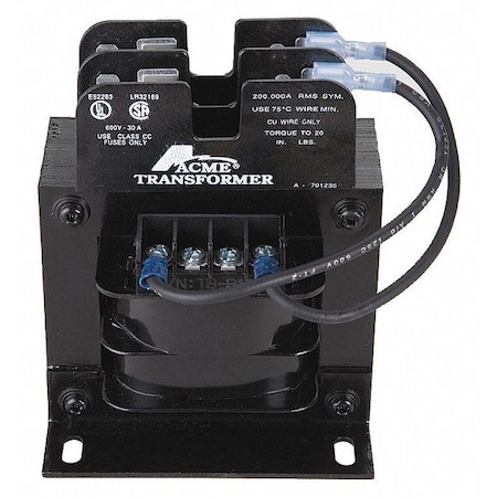 Acme Electric Control Transformer, 250 VA, 80 Degrees C, 120 V AC, 240 ...