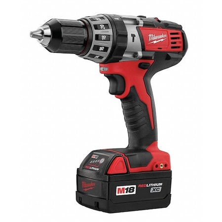 Milwaukee Tool 18.0 Hammer Drill, Battery Included, 1/2 in Chuck 2602 ...