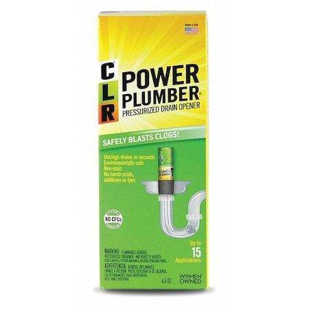 Clr CLR Power Plumber, 4.5 oz. Can, Pressurized Drain Opener G-PP-6 | Zoro