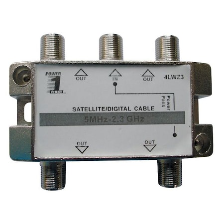 Power First Cable Splitter, 4-Way, F-Type, 2.3 GHz 4LWZ3 | Zoro