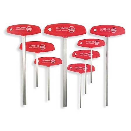 Wiha 8 Piece Metric T-Shape Hex Key Set, 33493 33493 | Zoro
