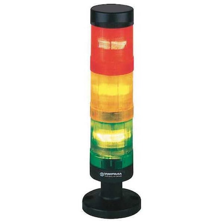 Werma Tower Light Assembly, 24V AC/DC, Amber, Green, Red, 50 mm Dia., 8 ...