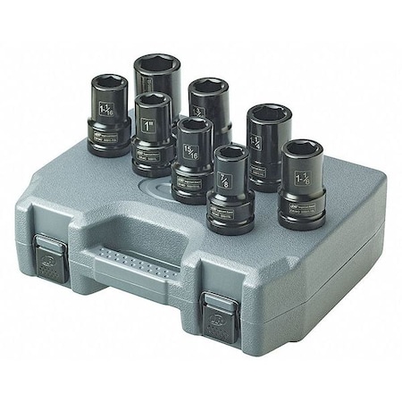Ingersoll-Rand 1 in Drive Impact Socket Set, SAE, 8 pcs SK8H8L | Zoro