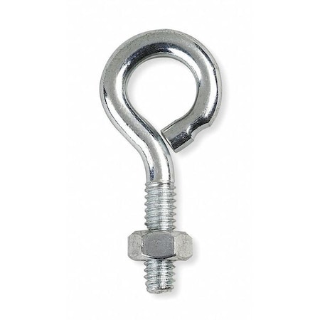 Zoro Select Routing Eye Bolt Without Shoulder, 3/8"-16, 2 in Shank, 3/4 ...