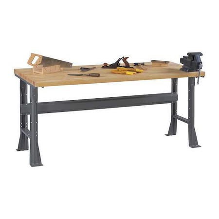 Tennsco Work Bench with Butcher Block Top and Flared Legs, Butcher ...