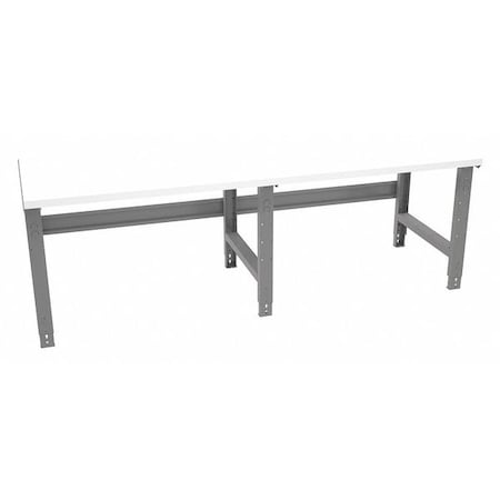 Tennsco Bolted Plastic Top Work Bench with Adjustable Legs, Laminate ...