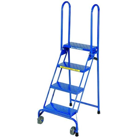 BALLYMORE LS4247 Folding Rolling Ladder, 4 Steps, 60 in H, 38 in ...