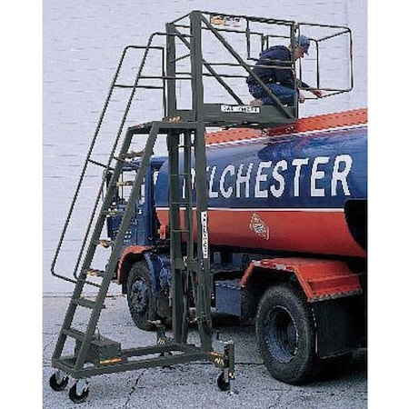 Ballymore 154 to 206 in H Steel Cantilever Rolling Ladder, 9 Steps, 300 ...