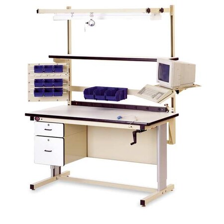 Pro-Line Hand Crank Ergo-line Work Bench, Laminate, 60" W, 30" to 42 ...