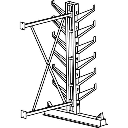 Jarke Inclined Add-On Cantilever Rack, 7 ft. H CR-7A | Zoro