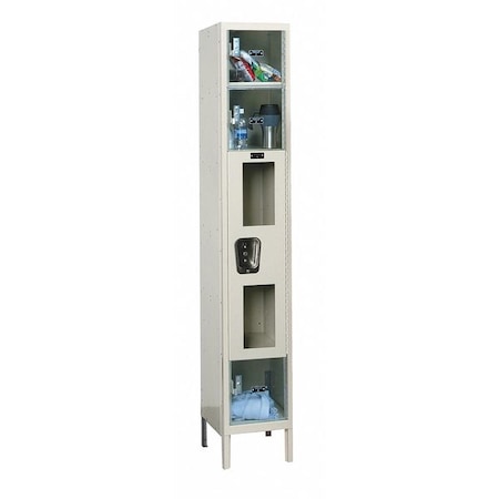 Hallowell ADA Compliant Locker, 12" W, 18" D, 78" H, (1) Wide, (4 ...