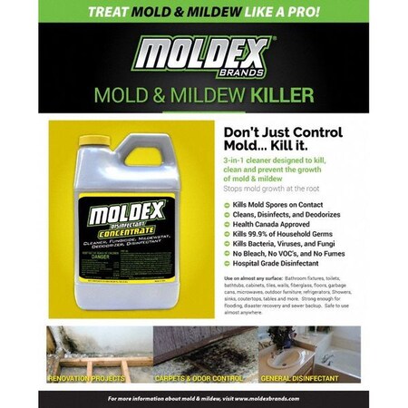 Moldex Mold Mildew Remover, 64 oz, Jug, Liquid, Concentrate 5510 | Zoro