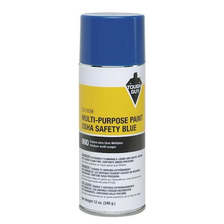 Tough Guy Spray Paint, OSHA Safety Blue, Gloss, 12 oz 251838 | Zoro