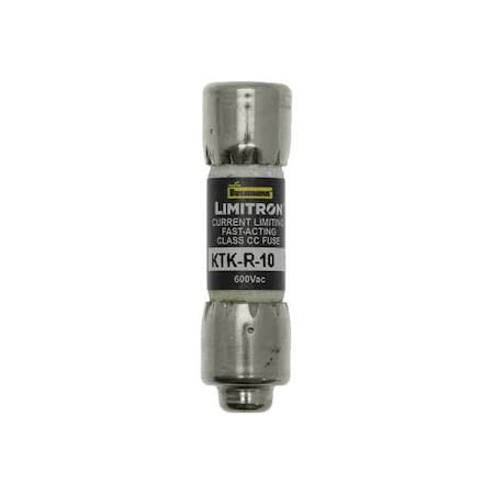 BUSSMANN 10A CC Fast-Acting UL Class Fuse, 600V AC, KTK-R series - KTK-R-10