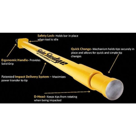 Slide Sledge Slide Hammer Sledge, 14 lb., 30", w/ 6 Tips (211303) | Zoro