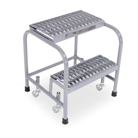 Cotterman 20 in H Stainless Steel Rolling Step, 2 Steps, 450 lb Load ...