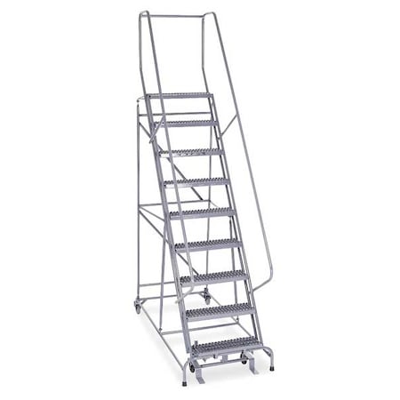 Cotterman 120 in H Stainless Steel Rolling Ladder, 9 Steps, 450 lb Load ...