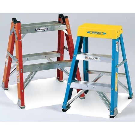 Werner 3 Steps, Fiberglass Step Stool, 300 lb. Load Capacity, Orange ...