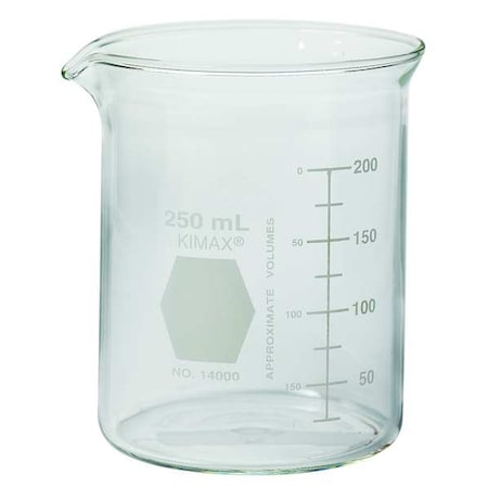 Kimble Chase Beaker, Borosilicate Glass, Low Form, 250 mL / 8.45 fl oz ...