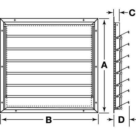 Dayton 30 in Backdraft Damper / Intake Shutter, 31 in x 31 in 3HHT1 | Zoro