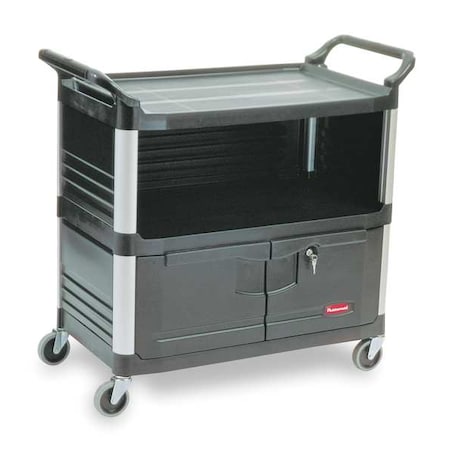Rubbermaid Commercial Enclosed Service Cart, High Density Polypropylene ...