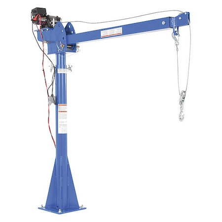 Vestil Davit Crane, 2,000 lb Capacity, 51.25 in to 87.25 in Reach, 59-1 ...