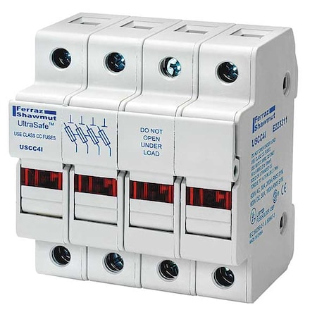 Mersen Finger Safe Fuse Block, CC UL Class, 600V AC/DC Volt Rating, 3 ...