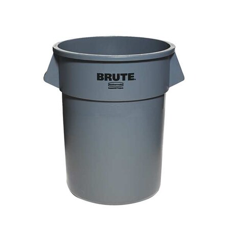 Rubbermaid Commercial 55 gal. Round Trash Can, Gray, None, LLDPE ...
