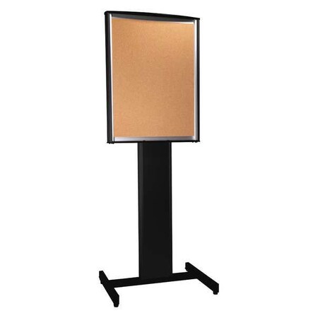 Versa-Stand Sign Holder, Acrylic/Cork Board, Black VSHD2228SB-CB | Zoro