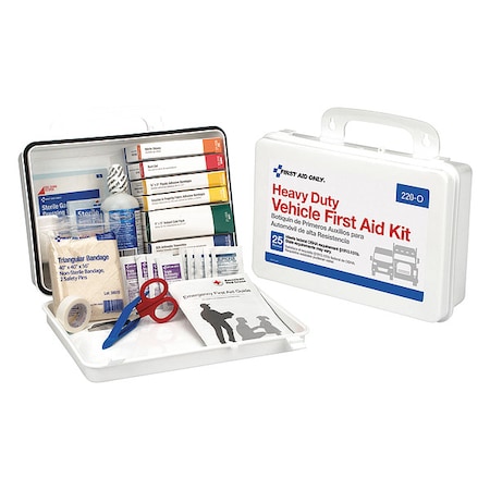 First Aid Only First Aid Kit and Housing, Plastic 85 Components, 25 ...