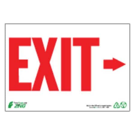 Zing Exit Sign, Plastic, 14" W, 10" H, Exit (Arrow Right), White 2081G ...